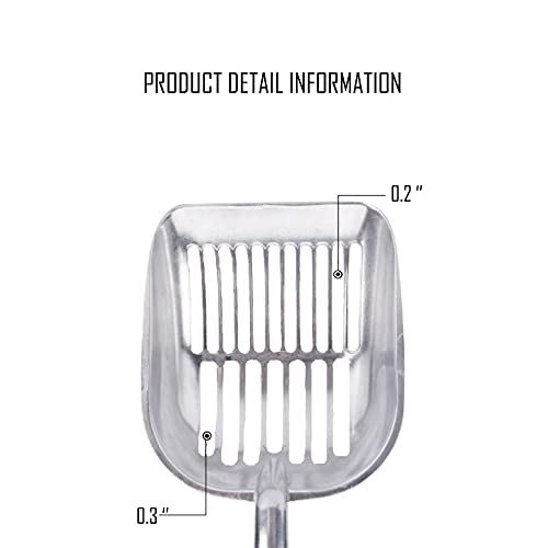 Moonshuttle Metal Cat Litter Scoop, Durable, Works with All Type of Cat Litter, Ergonomically Designed Handle