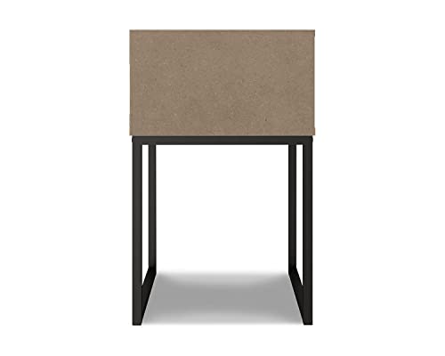 Signature Design by Ashley Neilsville Industrial 1 Drawer Nightstand, Butcher Block Gray