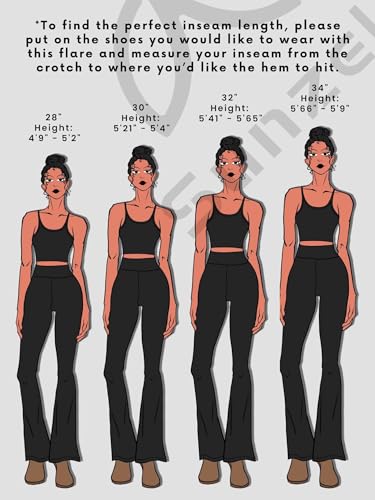 Sunzel Flare Leggings, Crossover Yoga Pants with Tummy Control, High Waisted and Wide Leg, No Front Seam Black Medium 30" Inseam