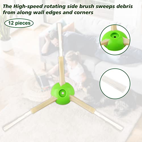 32 Pack Replacement Parts for iRobot Roomba i7 i7+ i3 i3+ i4 i4+ i6 i6+ i8 i8+ E5 E6 E7 Vacuum Cleaner, 2 Set Rubber Brushes, 12 Vacuum Filters, 6 Vacuum Bags, 12 Side Brushes