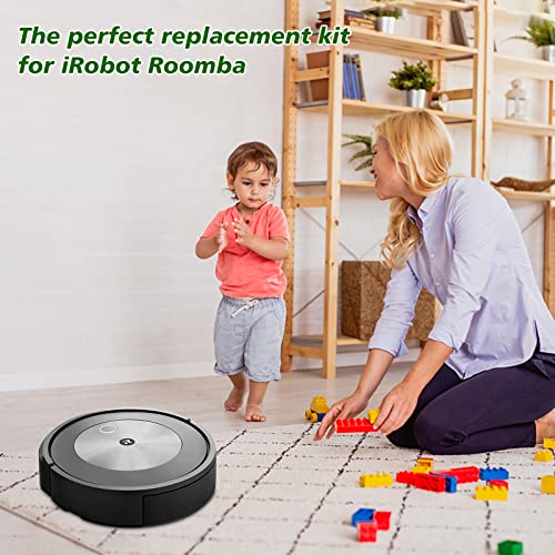 32 Pack Replacement Parts for iRobot Roomba i7 i7+ i3 i3+ i4 i4+ i6 i6+ i8 i8+ E5 E6 E7 Vacuum Cleaner, 2 Set Rubber Brushes, 12 Vacuum Filters, 6 Vacuum Bags, 12 Side Brushes