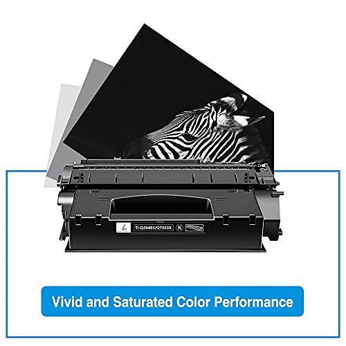 TRUE IMAGE Compatible Toner Cartridge Replacement for HP 49X Q5949X 49A Q5949A 53X Q7553X for HP 1320 1320n 1320tn P2015 P2015dn 1160 3390 3392 P2014 P2015d Printer Ink (Black, 2-Pack)