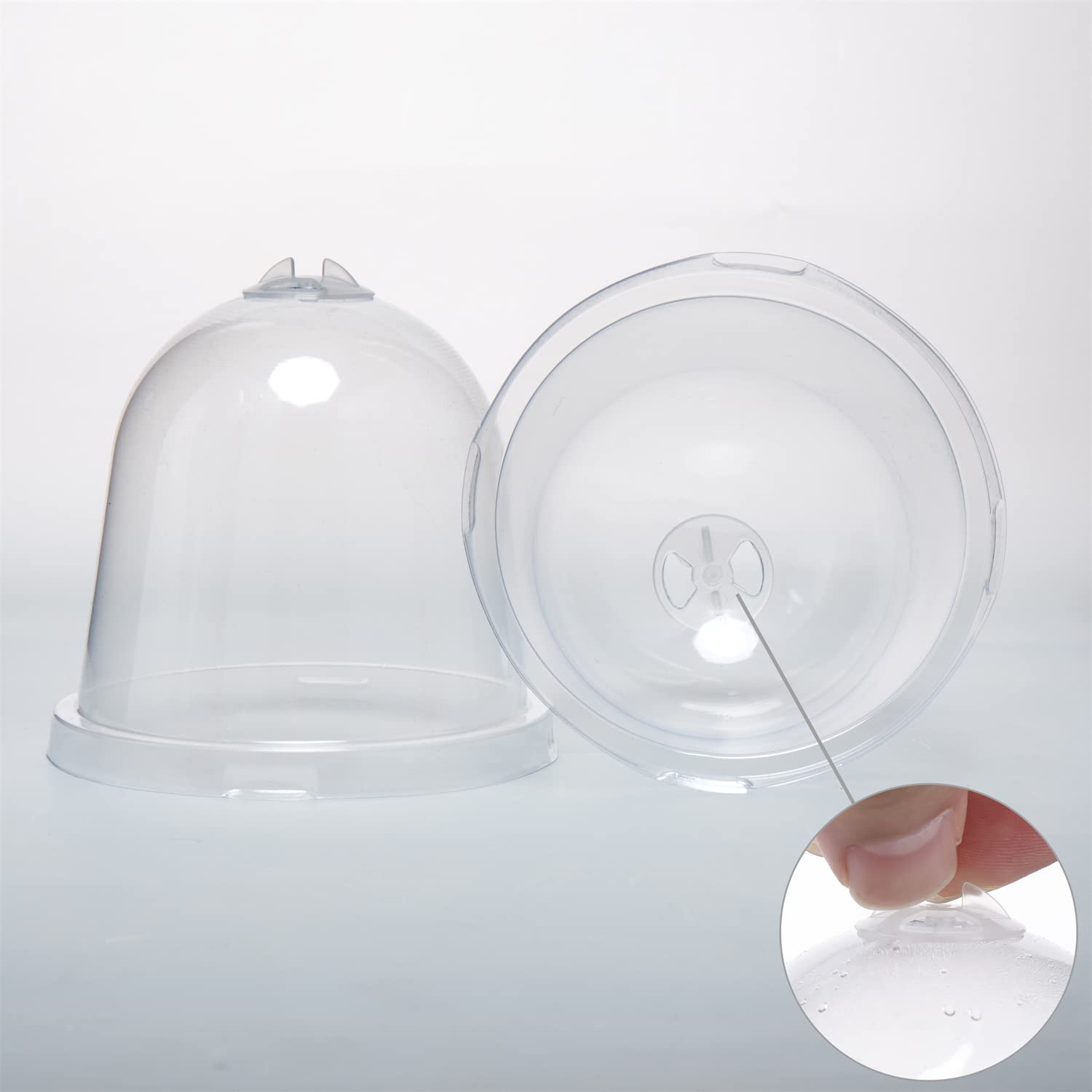 Gardenvy Plant Nursery Pots with Humidity Dome, Reusable Seed Starter Pots with Drainage Holes, Soft Transparent Plastic Gardening Cups for Seedling, 10pcs Plant Labels, 30 Sets