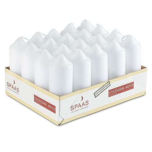 SPAAS White Pillar Candles - 20 Pack | 1.5x4 Inch Bulk Pillar Candles, Dripless Dinner Candles | Unscented Pillar Candles for Home DƩcor, Memorial, Vigil, Parties, Wedding, Decorative Lantern