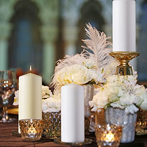 SPAAS White Pillar Candles - 20 Pack | 1.5x4 Inch Bulk Pillar Candles, Dripless Dinner Candles | Unscented Pillar Candles for Home Décor, Memorial, Vigil, Parties, Wedding, Decorative Lantern