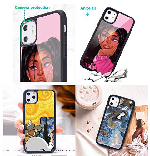 XUNQIAN Compatible for iPhone 12 Case, iPhone 12 Pro Case, Black Leopard Cheetah Animal Skin Print Art Thin Soft Black TPU +Tempered Mirror Protective Case for Apple 12/12 Pro (for iPhone 12/12 Pro)