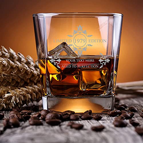 Personalized Squared 3 piece Whiskey Decanter Set - Decanter and 2 Glasses Gift Set - Custom Engraved (Limited Edition)