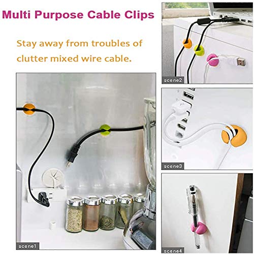 Wire and Cable Clamp Holder, Self-Adhesive Desktop Data Cable Clamp, Multifunctional Round USB Wire Clamp for Home Office and Car, Non-Toxic Material Durable Clamp