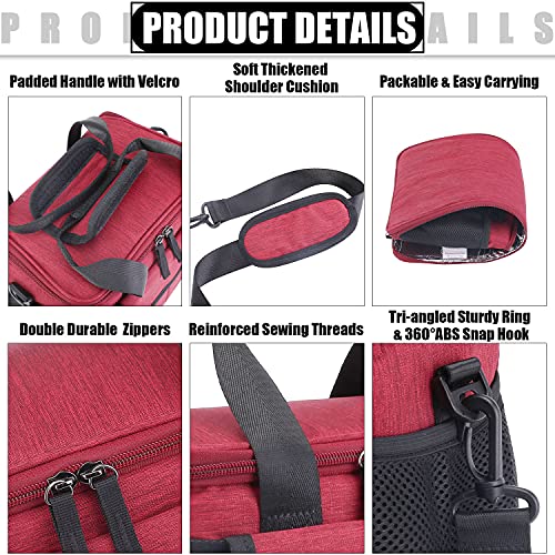 VENLING Collapsible Lunch Bag,Insulated Lunch Bag for Women/Men ,With Adjustable Straps, Office Work School Picnic Beach Reusable Lunch Box (Red)