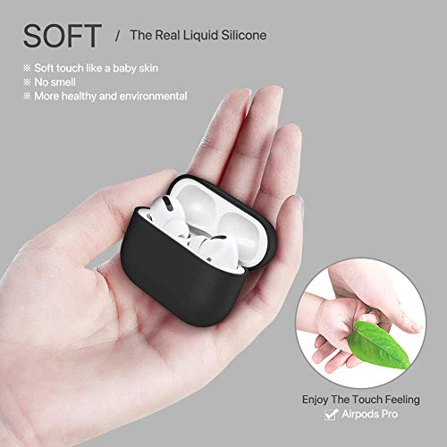 Miracase Liquid Silicone Cases Compatible with iPhone 11 6.1 inch(2019) and Airpods Pro(Black)