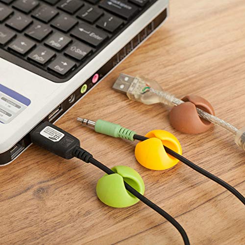 Wire and Cable Clamp Holder, Self-Adhesive Desktop Data Cable Clamp, Multifunctional Round USB Wire Clamp for Home Office and Car, Non-Toxic Material Durable Clamp