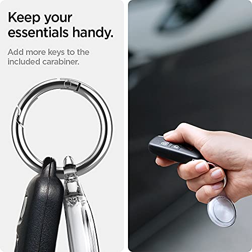 Spigen Ultra Hybrid Compatible with AirTag Case Cover AirTag Holder Designed for AirTag Keychain Ring (2021) - Crystal Clear