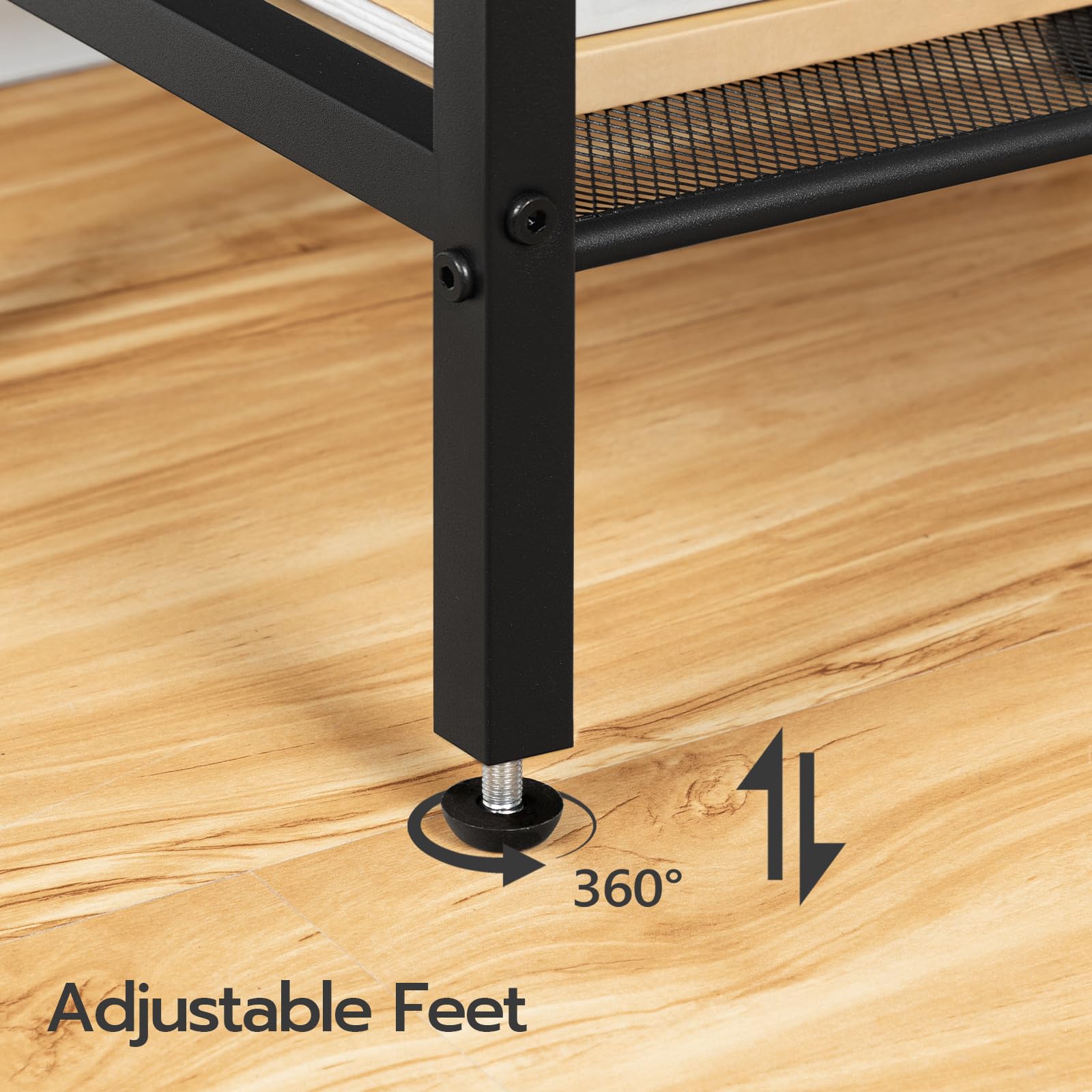 HOOBRO Tall Side Table, Industrial End Telephone Table with Adjustable Mesh Shelves, Small Entryway Table, 28.9" H Small Table for Hallway, Living Room, Office, Black BB03DH01