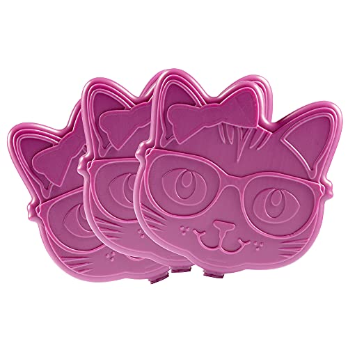 Kitty Reusable Hard Ice Pack Set of 3 - Fits Easily Inside Kids Lunch Box, Bento or Insulated Bag - Long Lasting, Slim, Lightweight Design - Cool Freezer Packs Keep Food Cold For Hours- Back To School