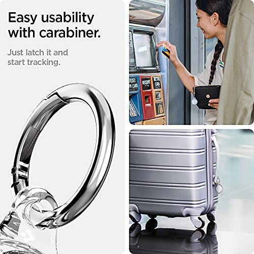 Spigen Ultra Hybrid Compatible with AirTag Case Cover AirTag Holder Designed for AirTag Keychain Ring (2021) - Crystal Clear