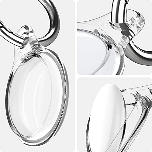 Spigen Ultra Hybrid Compatible with AirTag Case Cover AirTag Holder Designed for AirTag Keychain Ring (2021) - Crystal Clear