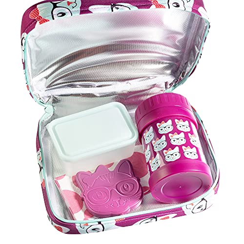 Kitty Reusable Hard Ice Pack Set of 3 - Fits Easily Inside Kids Lunch Box, Bento or Insulated Bag - Long Lasting, Slim, Lightweight Design - Cool Freezer Packs Keep Food Cold For Hours- Back To School