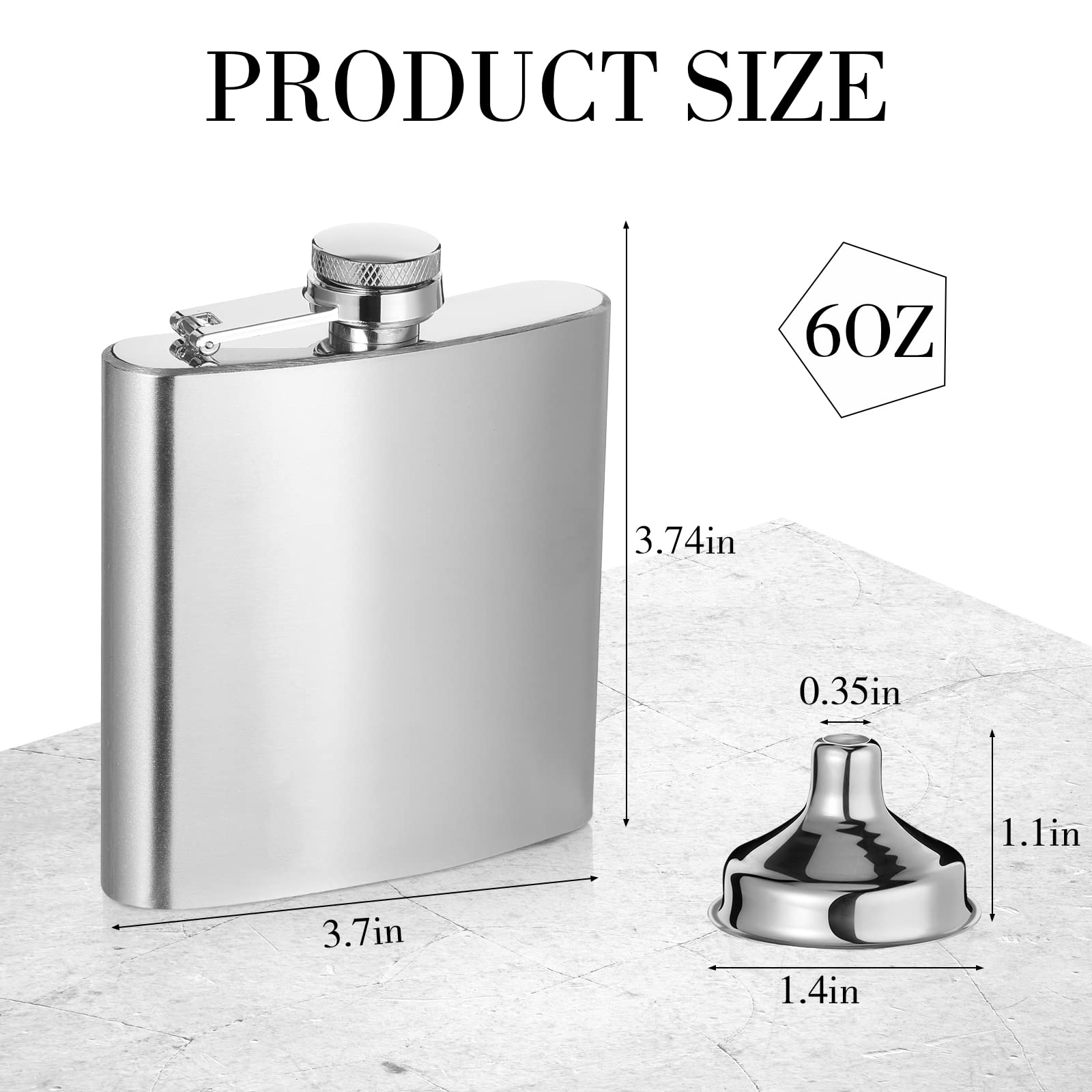 30 Pieces Hip Flasks Set Stainless Steel Liquor Flask with Funnel Metal Leak Proof Flask Pocket Whiskey Flasks for Men Women Bridesmaid Wedding Party Supplies (6 oz, Silver)