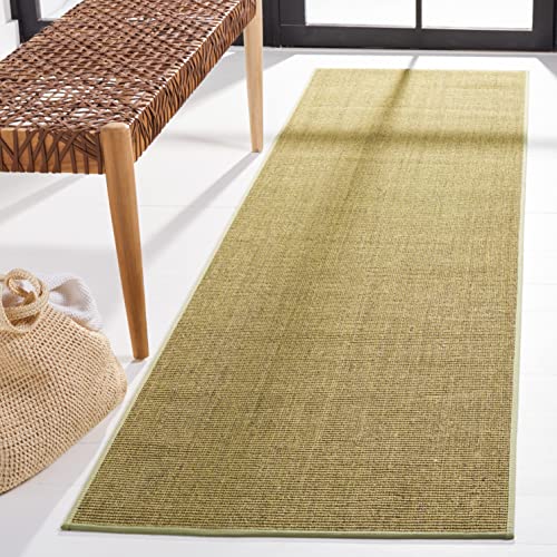 MARTHA STEWART x SAFAVIEH 2'3" x 12' Green MSR9501Y Farmhouse Sisal & Jute Runner Rug