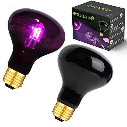 Night Heat Lamp Reptile 100W Heat Bulb, Moonlight Pet Light UVA Spot Lamp for Reptile and Amphibian Tortoise Lizard Snake Chameleon Spider-2 Pack