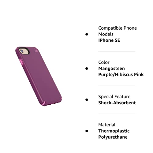 Speck Products Protective Skin Cover for iPhone SE 2020 Case/iPhone 7 Case (Also Fits iPhone 6 and iPhone 6S) - (Mangosteen Purple/Hibiscus Pink)