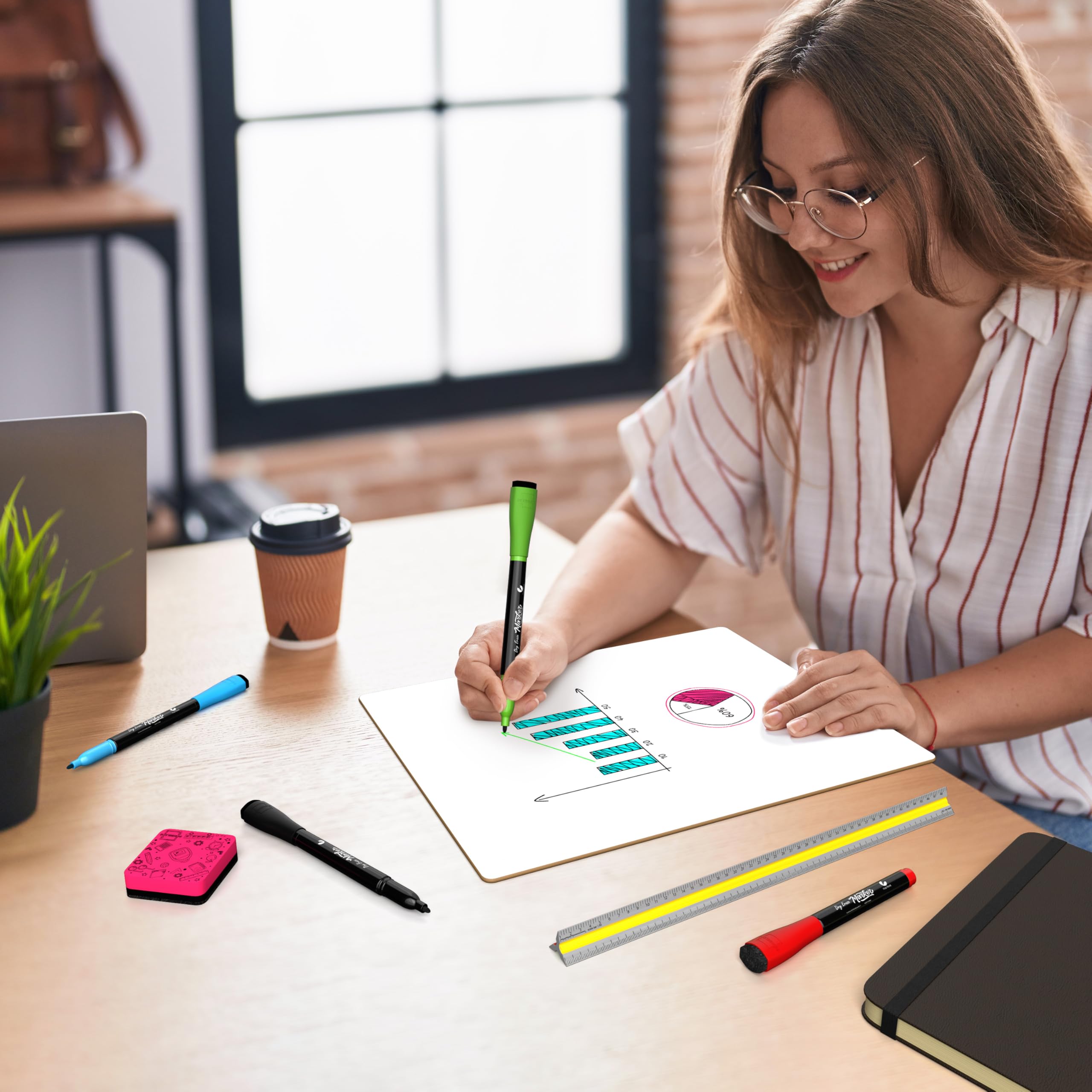 SCRIBBLEDO 2 Pack Small White Board Dry Erase Mini Whiteboard 9x12 Inch Small Dry Erase Board Marker Board Dry Erase Lapboards Handheld Personal White Boards for Students Small Whiteboard