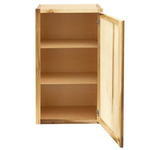 Quicklock RTA (Ready-to-Assemble) 30" Tall Wall Kitchen Cabinets - Shaker Style | 100% Hardwood | Made in America | Soft Close Hardware (Rustic Hickory, 12" D x 24" W x 30" H)