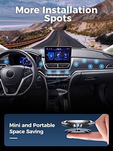 2 Pack Metal Magnetic Phone Holder for Car [ 2022 Upgrade 8X N52 Magnets] Strong Magnet Car Mount, One Second Put and Take & Dashboard 360° Rotation, Fit with iPhone and All Smartphone