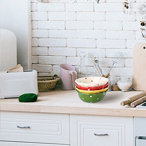 AVLA 4 Pack Porcelain Dessert Bowls, 16 OZ Ceramic Ice Cream Bowls for Kitchen, Serving Bowl for Soup, Cereal, Salad, Nuts, Oatmeal, Fruit, Prep, Side Dishes, Microwave and Dishwasher Safe