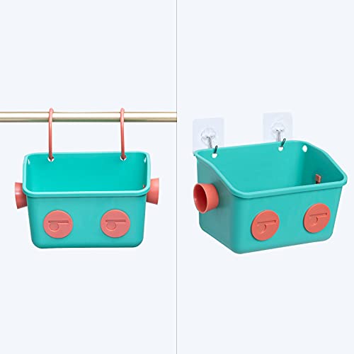 LUFOFOX Bath Toy Storage Organizer Basket, 3 Layers Colorful Robot Modeling Wall Mounted Kids Hanging Shower Caddy with Hooks for Shampoo