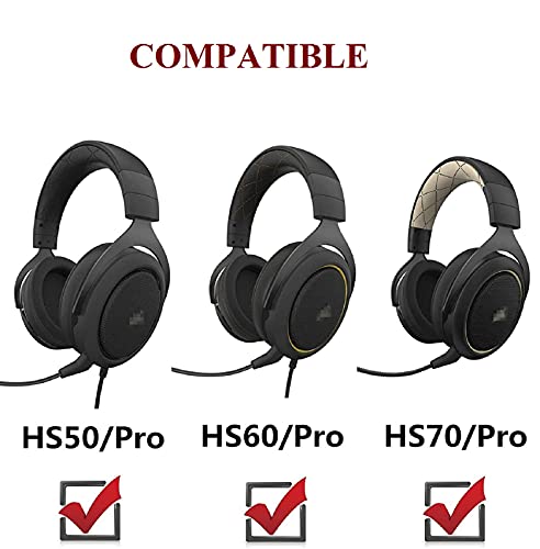 VEKEFF Upgraded HS70 Pro Thicker Ear Pads Replacement Ear Cushions Compatible with Corsair HS50 HS60 HS70 PRO Gaming Headset