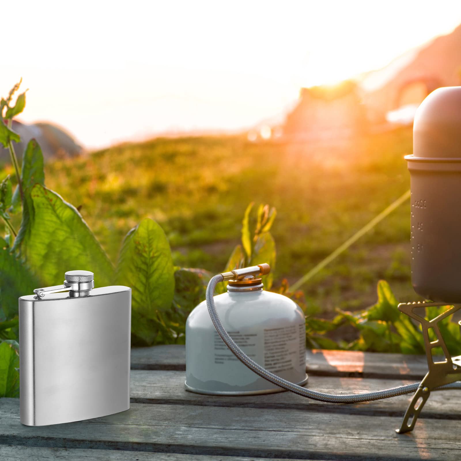 30 Pieces Hip Flasks Set Stainless Steel Liquor Flask with Funnel Metal Leak Proof Flask Pocket Whiskey Flasks for Men Women Bridesmaid Wedding Party Supplies (6 oz, Silver)