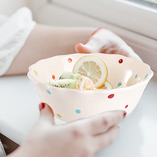 AVLA 4 Pack Porcelain Dessert Bowls, 16 OZ Ceramic Ice Cream Bowls for Kitchen, Serving Bowl for Soup, Cereal, Salad, Nuts, Oatmeal, Fruit, Prep, Side Dishes, Microwave and Dishwasher Safe
