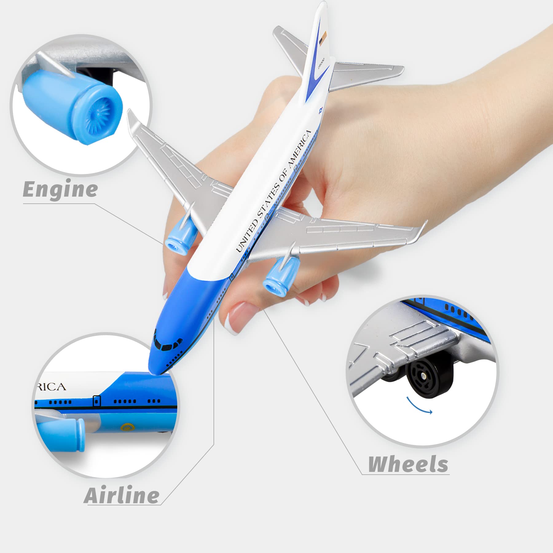 Joylludan Model Planes American AirForceOne Model Airplane Plane Aircraft Model for Collection & Gifts