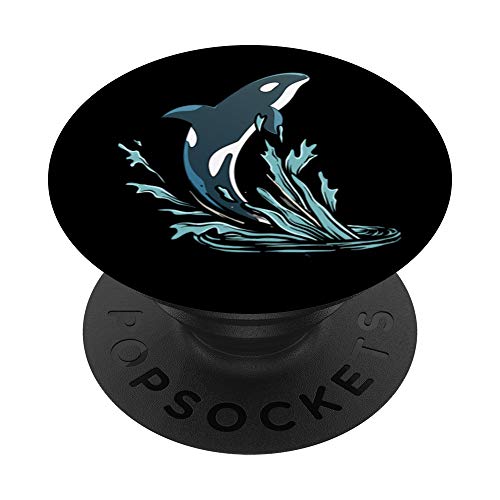 Sea Waves Killer Whale Ocean Animal Lover Aquarist Gift Orca PopSockets PopGrip: Swappable Grip for Phones & Tablets
