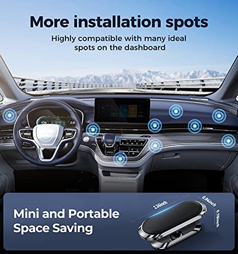 2 Pack Metal Magnetic Phone Holder for Car [ 2022 Upgrade 8X N52 Magnets] Strong Magnet Car Mount, One Second Put and Take & Dashboard 360° Rotation, Fit with iPhone and All Smartphone