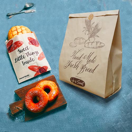 50 Pack 13.8 X 9.5 Inch Kraft Paper Bread Bags for Homemade Bread, Large Paper Bakery Bags for Bread Loaves, Eco Friendly Bread Packaging Storage Loaf Bags for Home Kitchen Bakery.…