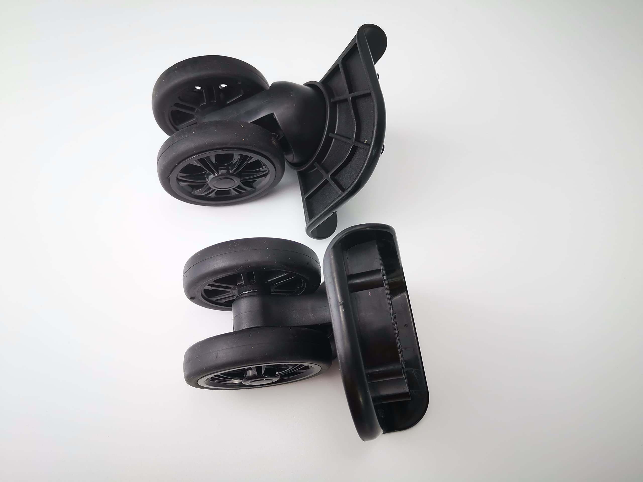 Zoofen Luggage Wheels Replacement Black Suitcase Wheels Replacement Suitcase Caster Wheels with 6 Screw Holes(Z-366)