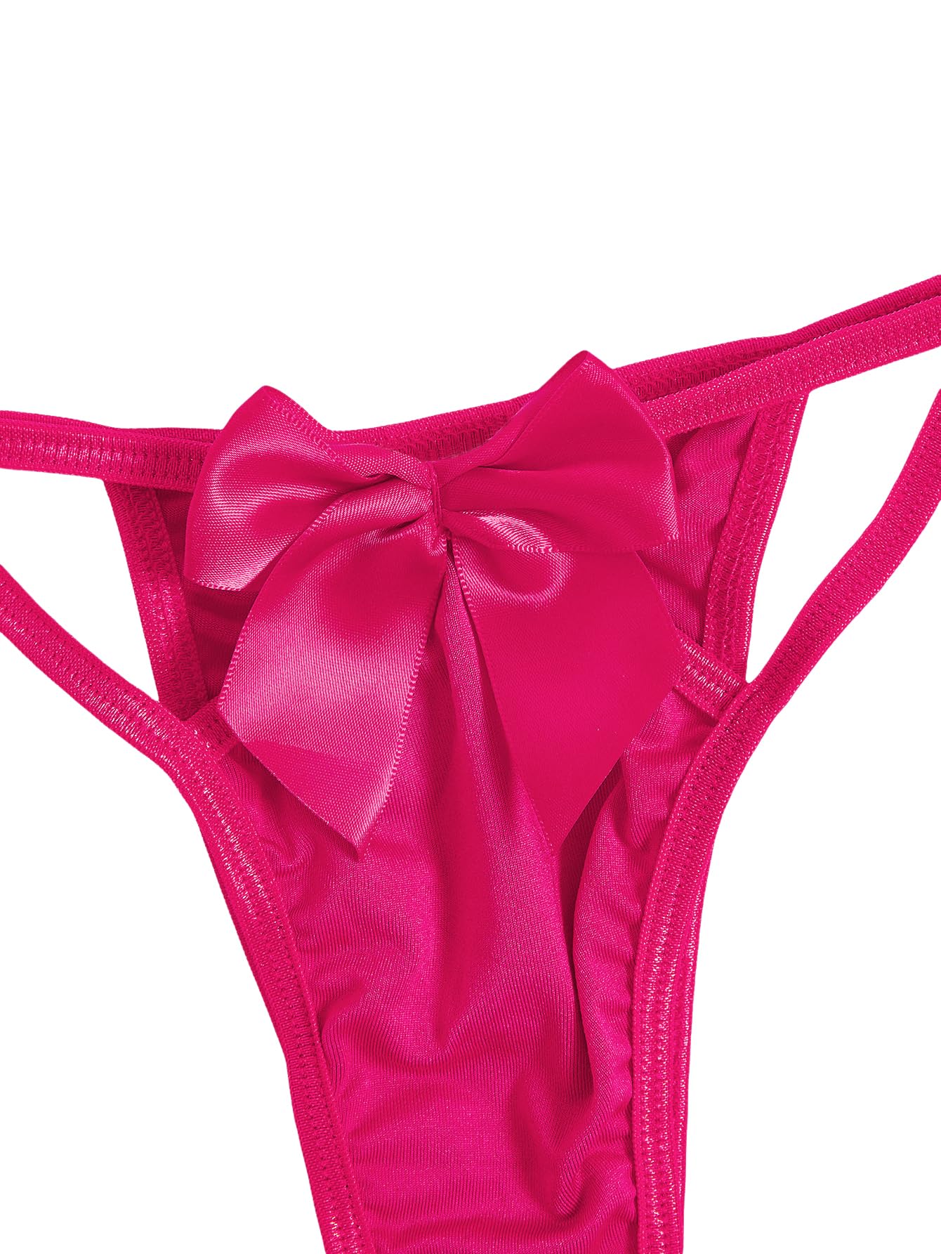 SOLY HUX Women's Two Piece Underwire Lingerie Set Bow Knot Cut Out Halter Bra and Panty Sleepwear Pure Hot Pink S