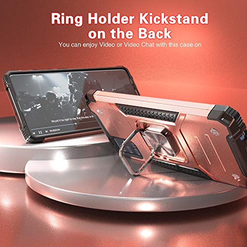 IDYStar Galaxy A71 5G Case with Screen Protector, Galaxy A71 5G Case, Shockproof Drop Test Cover with Car Mount Kickstand Lightweight Protective Cover for Samsung Galaxy A71 5G, Rose Gold