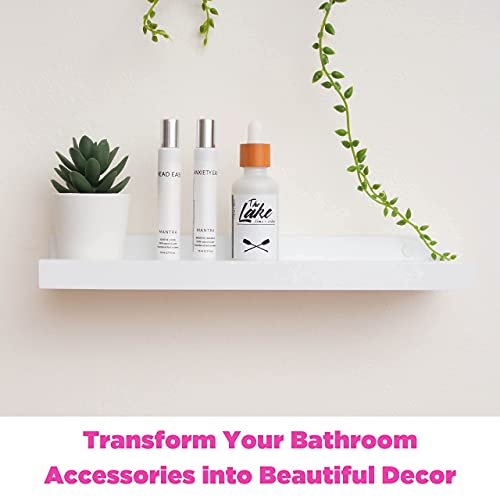 Hot Haus Decor Wall Shelves - Set of 2 White Floating Shelves - 12.75"x3.5"- Essential Oil Storage Wall Shelf - Nursery Bookshelf - Nail Polish Shelf - Spice Rack Floating Shelf - Essential Oil Shelf