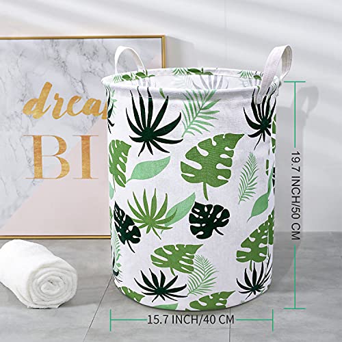 MHB Laundry Basket, Nursery Hamper, Canvas Foldable with Waterproof PE Coating, Large Storage Baskets for Kids Boy and Girl, Office, Bedroom, Clothes, Toys (Bear)