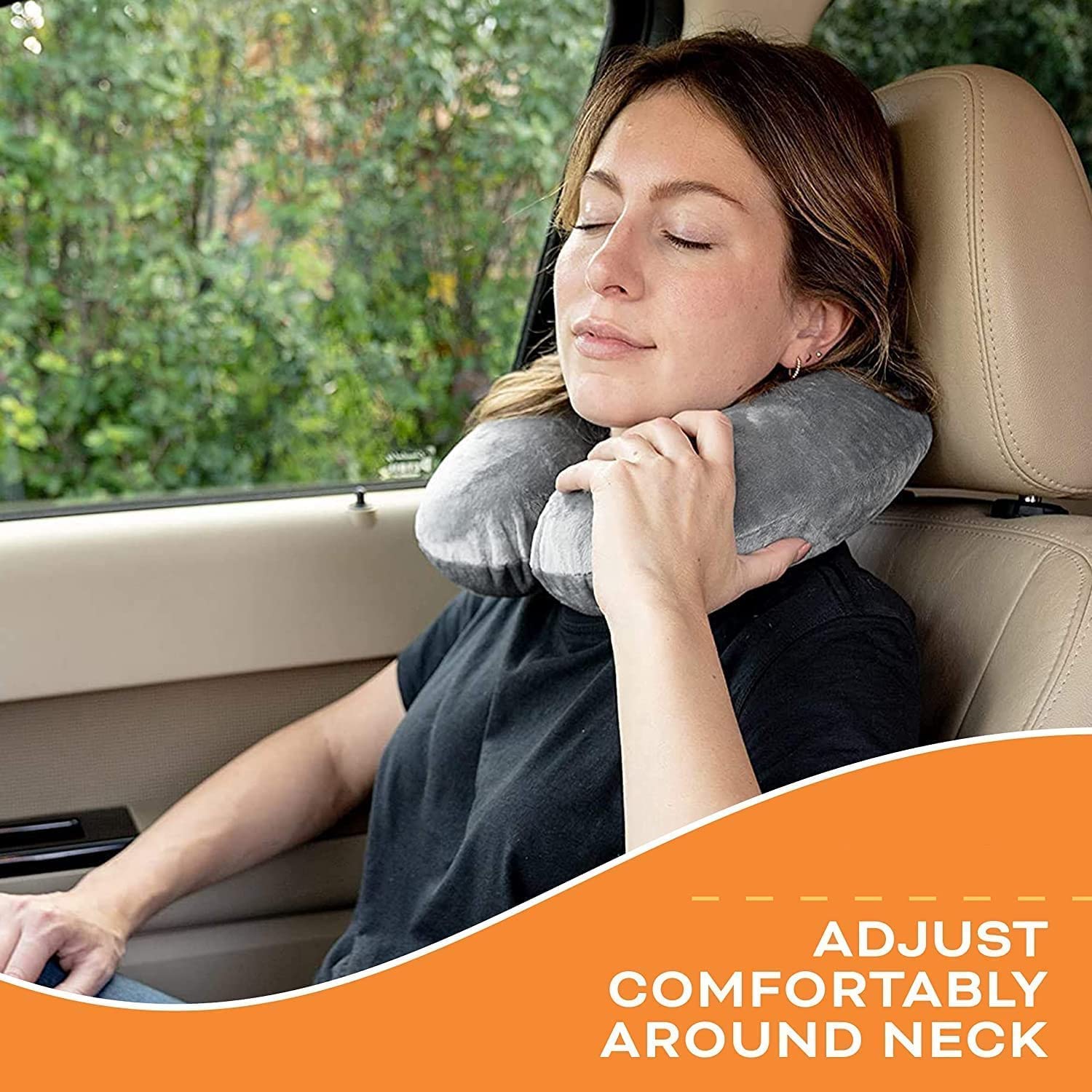 SATTVA Travel Neck Pillow in Memory Foam Luxury Travel Neck Support Rest Pillow | Neck Pain 100% Pure Memory Foam Soft Comfort & Support Pillow for Airplane/Car/Office&Home Rest Use (Light Grey)