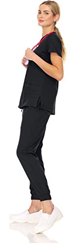 Mini Marilyn Stretch V-Neck Jogger Scrubs Set, Available in Over 12 Colors
