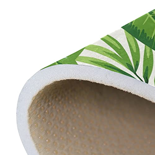ALAZA Tropical Palm Tree Leaf Jungle Non Slip Area Rug 4' x 5' for Living Dinning Room Bedroom Kitchen Hallway Office Modern Home Decorative