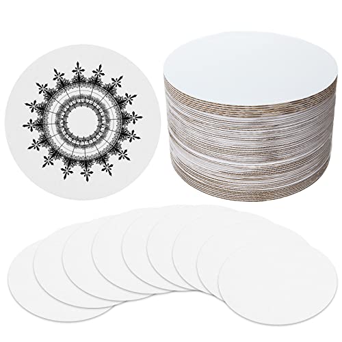ZOEYES 50 PCS 10 inch Cake Board Round Cake Circles Cake Base Cardboard Cake Boards for Cake Pizza Decorating Supplies