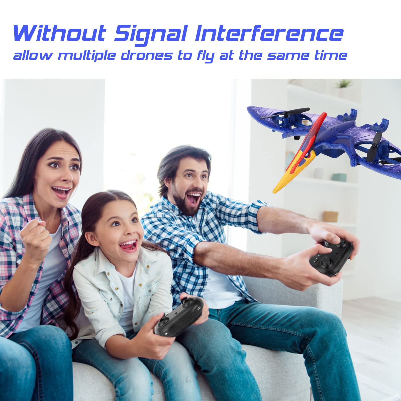 Pterosaur Dinosaur Toys Drone for Kids - Indoor Quadcopter with Altitude Hold, Headless Mode, LED Light One Key Start Speed Adjustment, Toys for 8 9 10 11 12 Year Old Boys