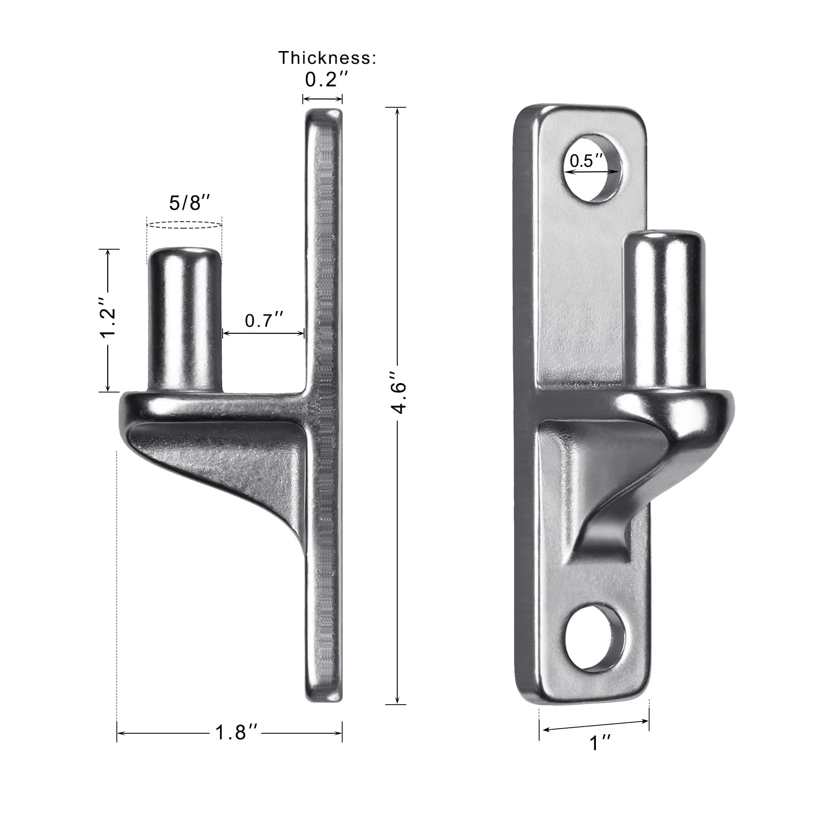 Insaga Cast Gate Hinges Heavy Duty, 304 Stainless Steel Wall Mount Gate Hinge with 5/8'' Pin, Durable Farm Gate Hinge, Non-Welded Fence Gate Hinge, Chain Link Fence Hinge, 2Pcs