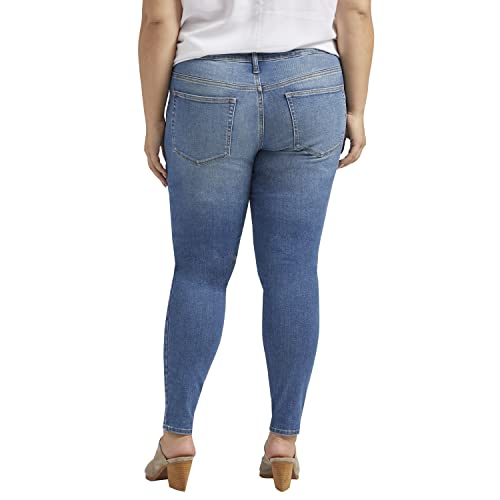 JAG Jeans Women's Plus Size Forever Stretch High Rise Skinny Jeans, Indigo Blue, 3 Plus