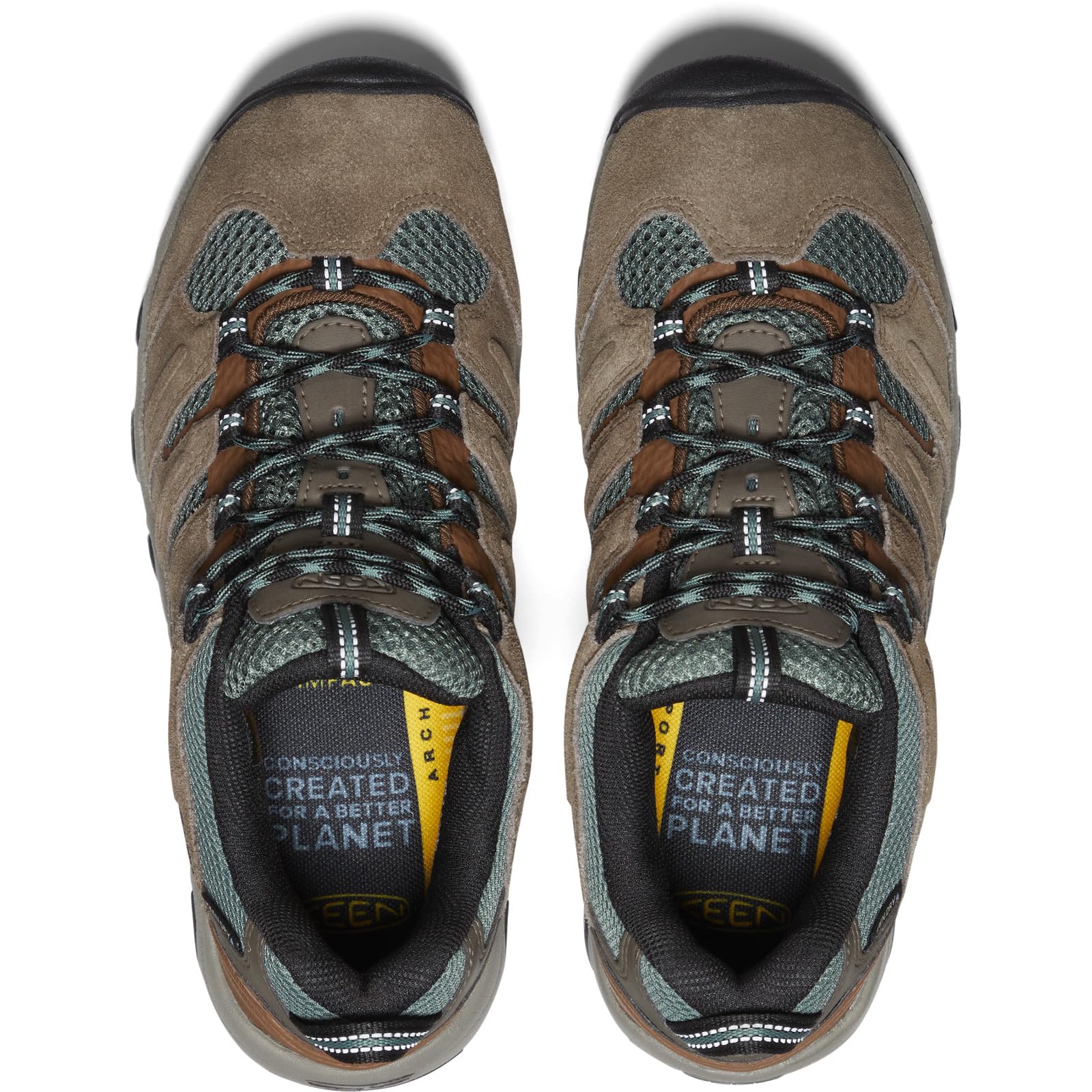 KEEN Women's Headout Low Height Waterproof All Terrain Hiking Shoes, Shitake/Dark Forest, 9.5